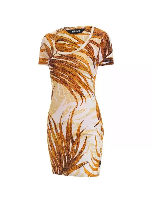 Just Cavalli Palm-print Mini Dress