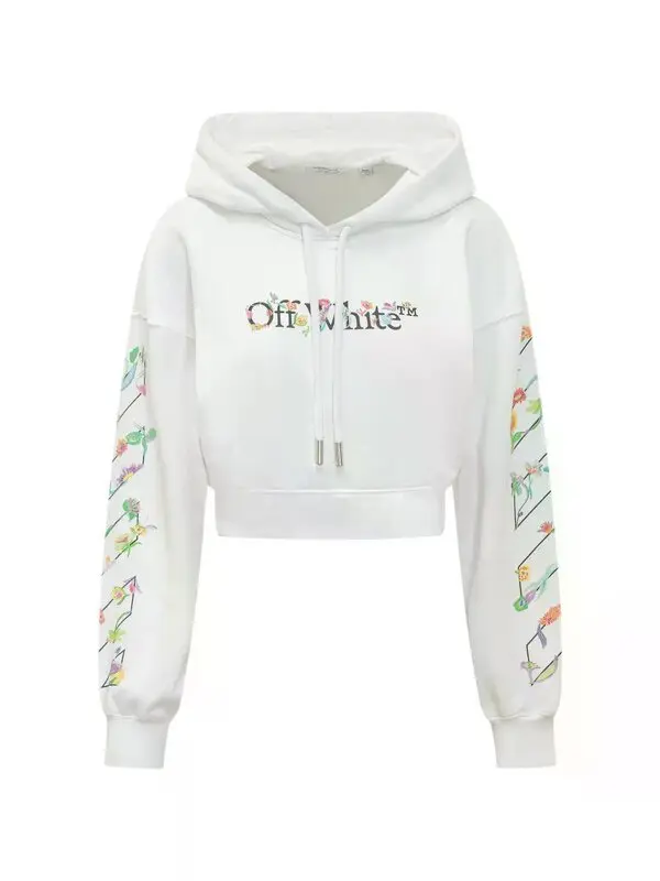 Off-White Floral Print Hoodie