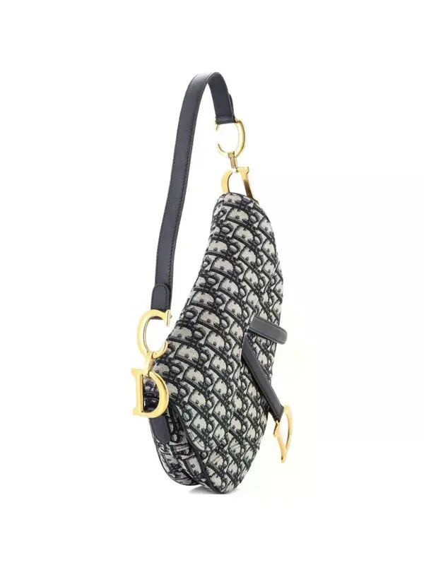 Dior Saddle Handbag Oblique Canvas Medium Shoulder Bag - Blue