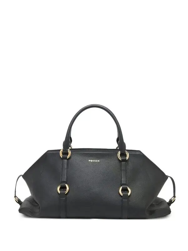Alexander McQueen Maxi Leather Top Handle Bag - Black