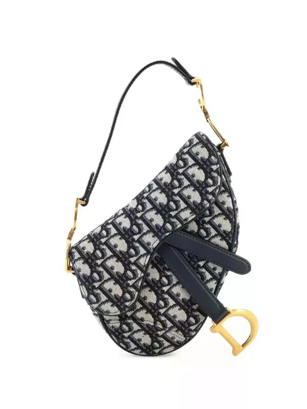 Dior Saddle Oblique Canvas Mini Shoulder Bag - Blue