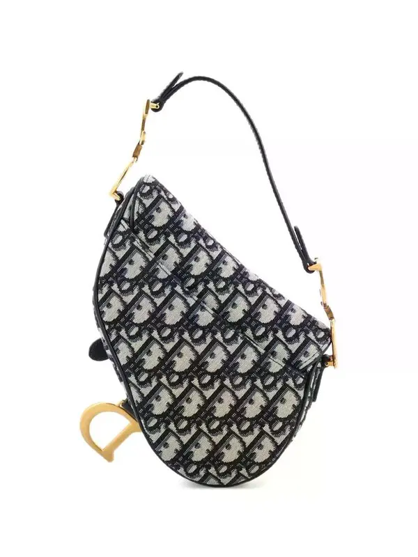 Dior Saddle Oblique Canvas Mini Shoulder Bag - Blue