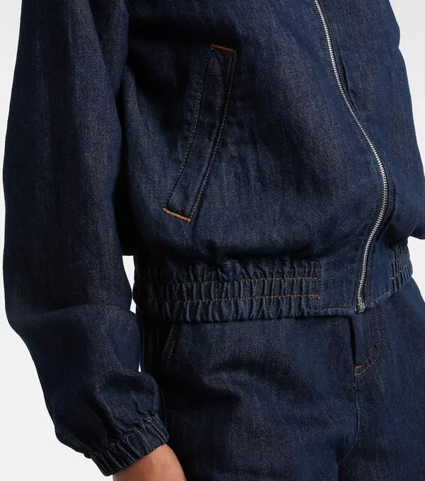 7 For All Mankind Denim Bomber Jacket - Blue