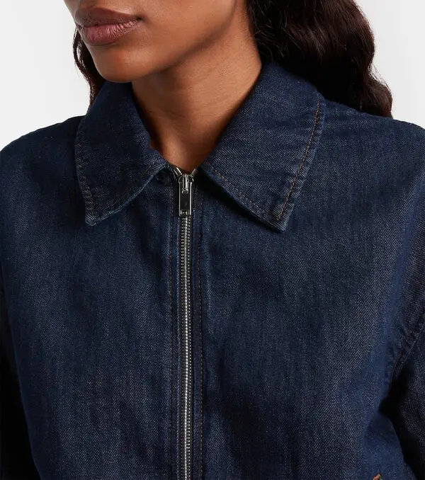 7 For All Mankind Denim Bomber Jacket - Blue