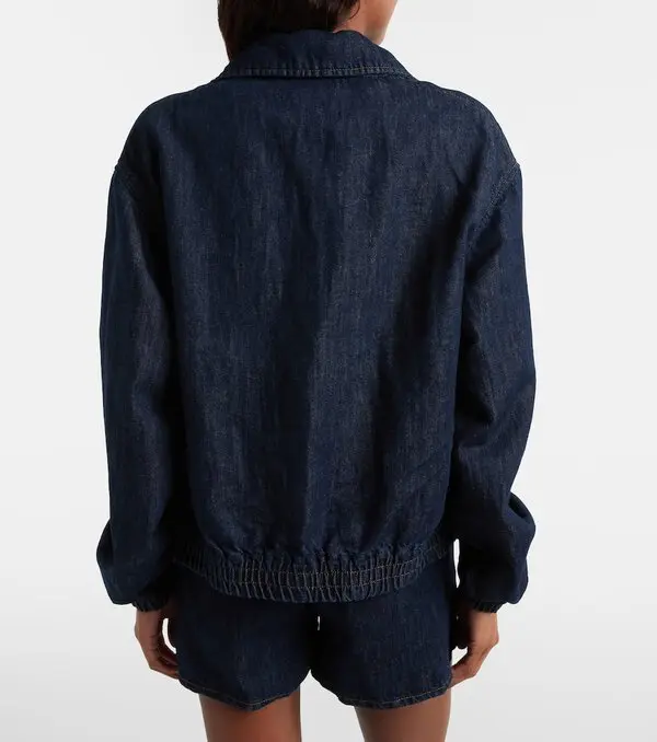 7 For All Mankind Denim Bomber Jacket - Blue