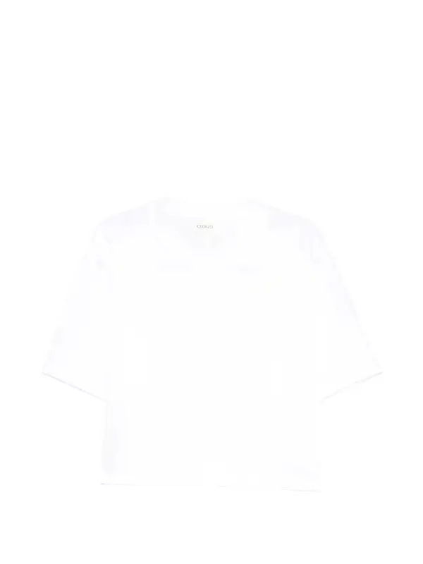 Closed Crew-neck Short-sleeve T-shirt - White