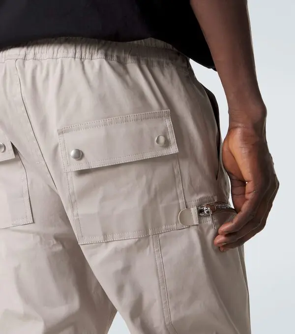 Rick Owens Bauhaus Cotton-blend Poplin Cargo Pants - White