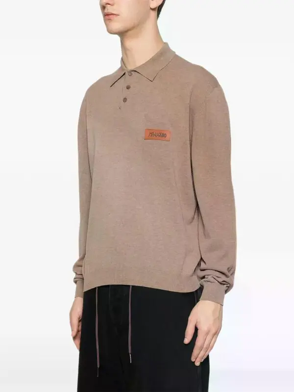 MAGLIANO Long-sleeve Logo-patch Polo Shirt