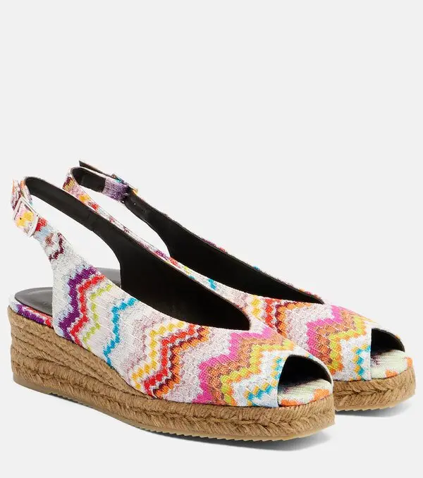 Missoni Joy 30 Zigzag Lame Espadrille Wedges - Multicoloured