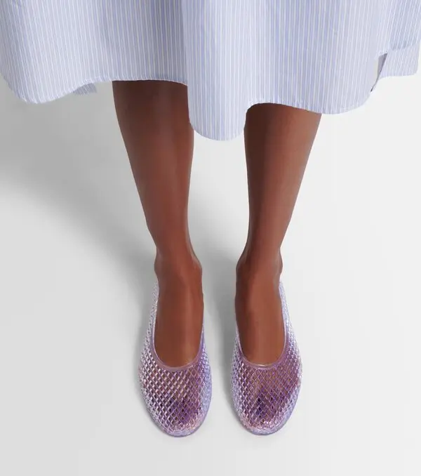 ANCIENT GREEK SANDALS Iro Fishnet Ballet Flats - Transparent