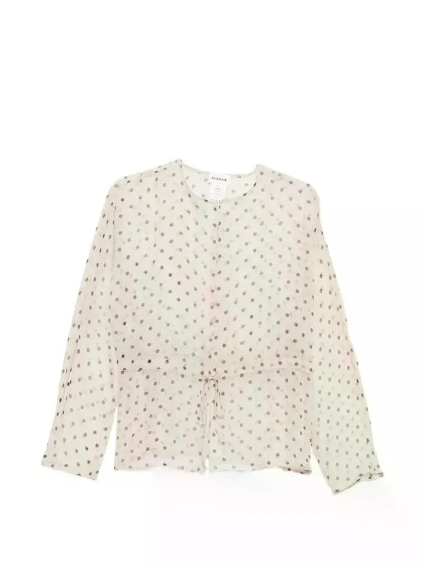 P.a.r.o.s.h Polka-dot Tie-waist Blouse - Neutrals