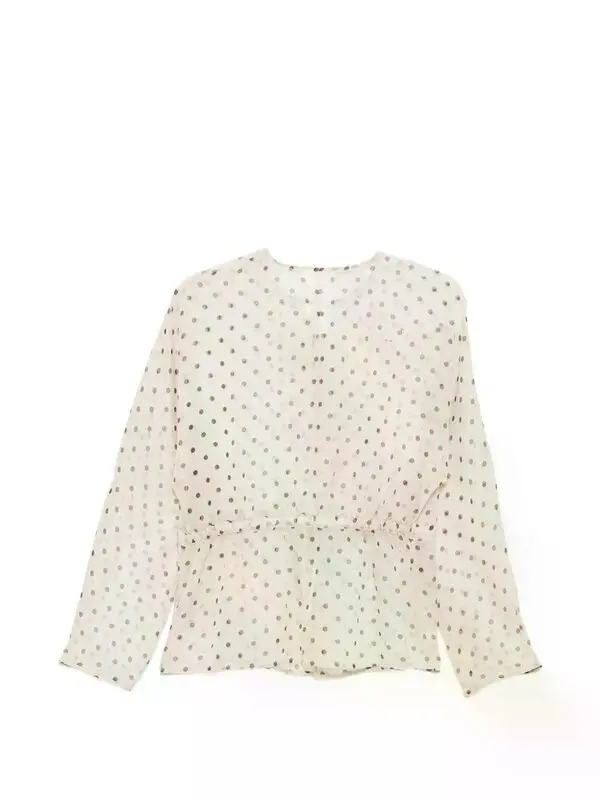 P.a.r.o.s.h Polka-dot Tie-waist Blouse - Neutrals