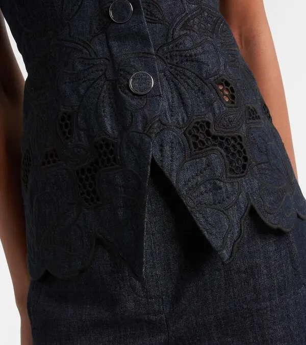 Veronica Beard Mirielle Cotton Chambray Top