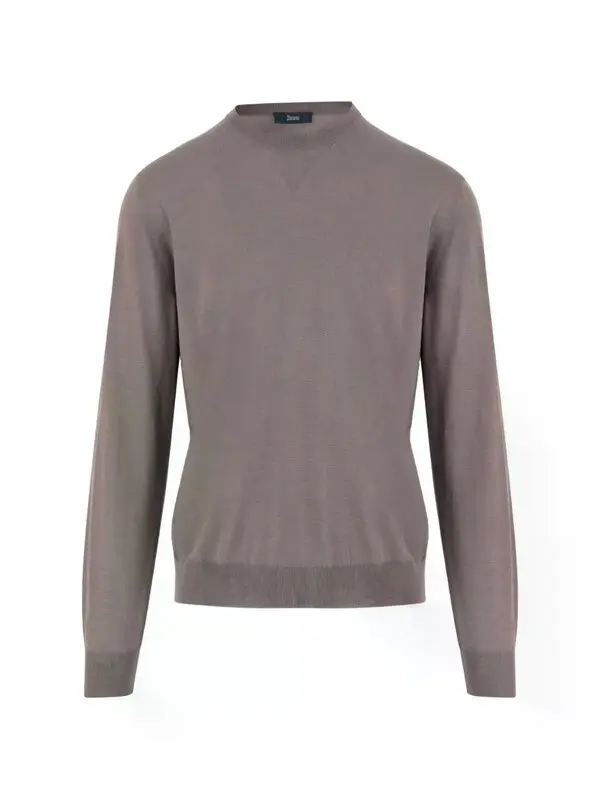 Herno Crew-neck Ribbed Sweater - Brown