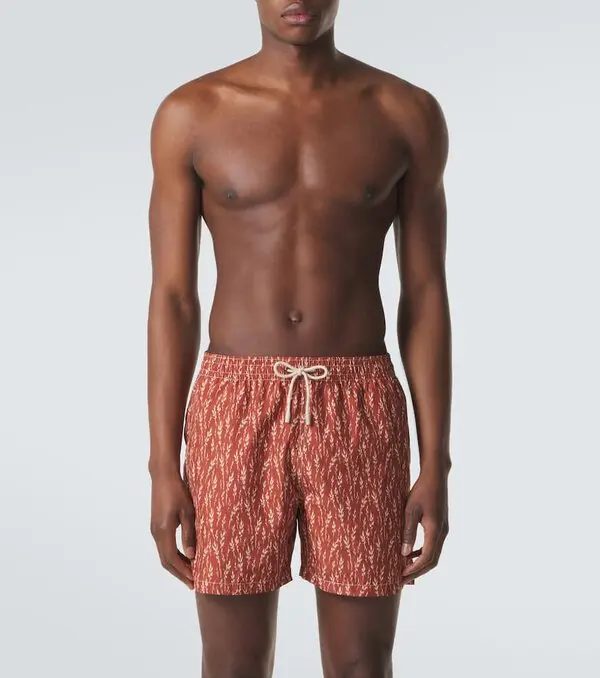 Canali Printed Swim Trunks - Brown