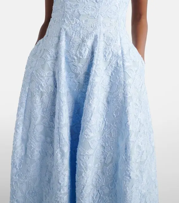 Simkhai Valeria Embroidered Midi Dress - Blue