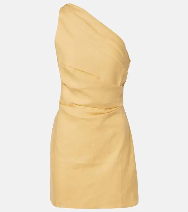 Faithfull The Brand Simona One-shoulder Linen Minidress