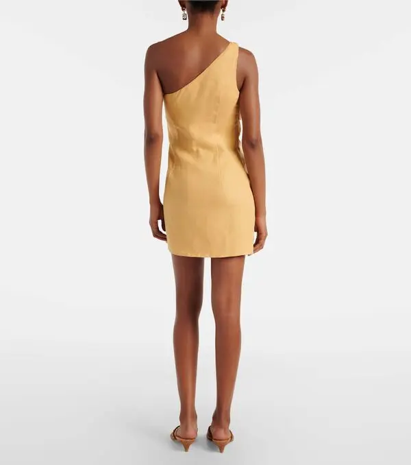 Faithfull The Brand Simona One-shoulder Linen Minidress