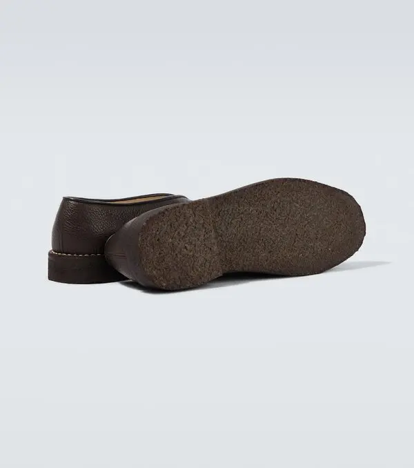 LEMAIRE Piped Leather Slip-on Shoes - Brown