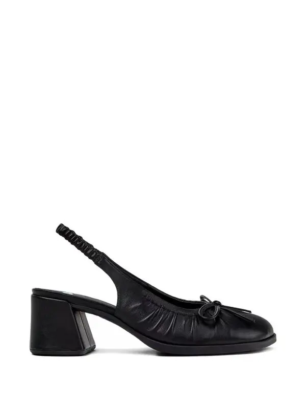 Camper Leather Bow-detail Pumps - Black