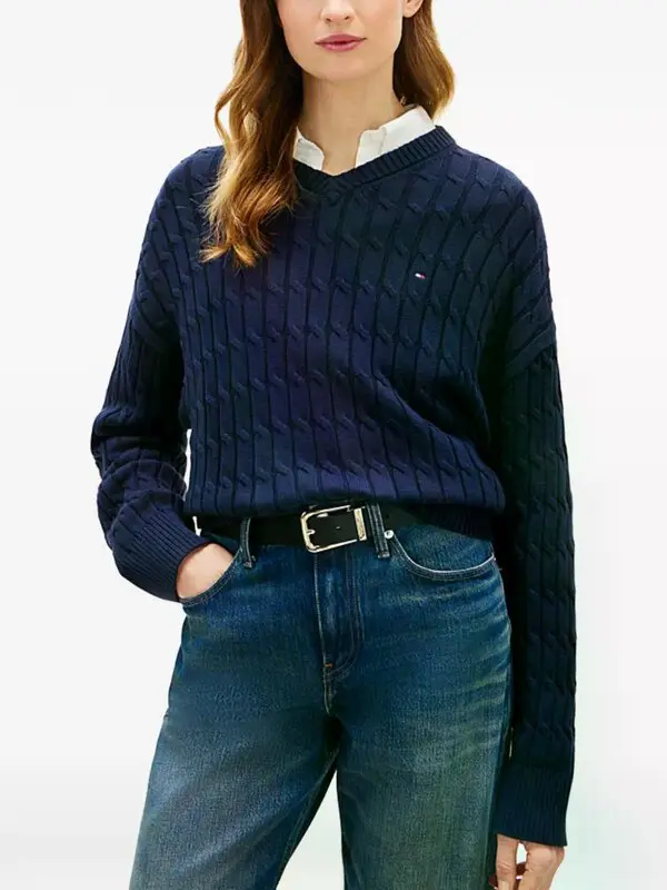 Tommy Hilfiger Cable-knit V-neck Pullover