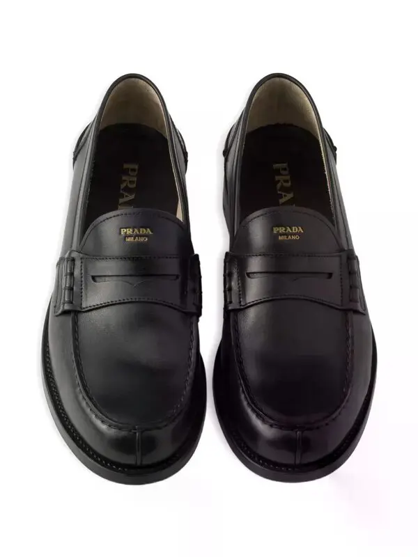 Prada Logo-lettering Loafers - Black