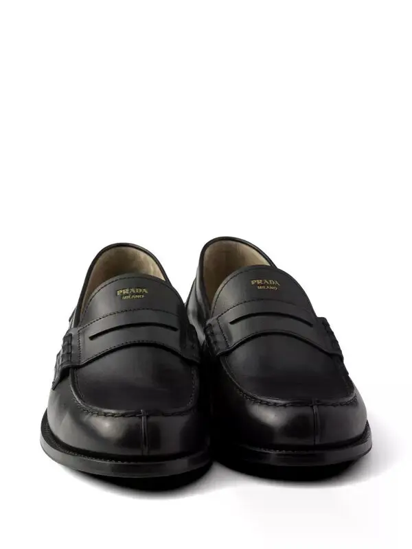 Prada Logo-lettering Loafers - Black