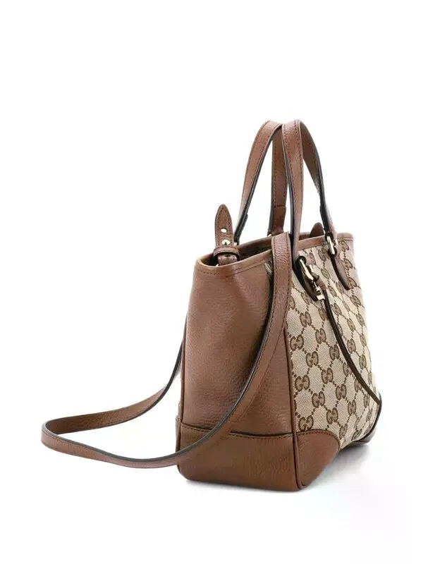 Gucci Bree Convertible Tote Gg Canvas With Leather Small Crossbody Bag - Brown