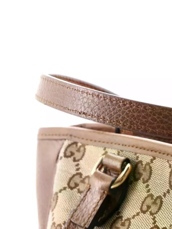 Gucci Bree Convertible Tote Gg Canvas With Leather Small Crossbody Bag - Brown
