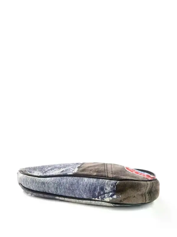Dior Vintage Saddle Printed Denim Mini Clutch Bag - Blue