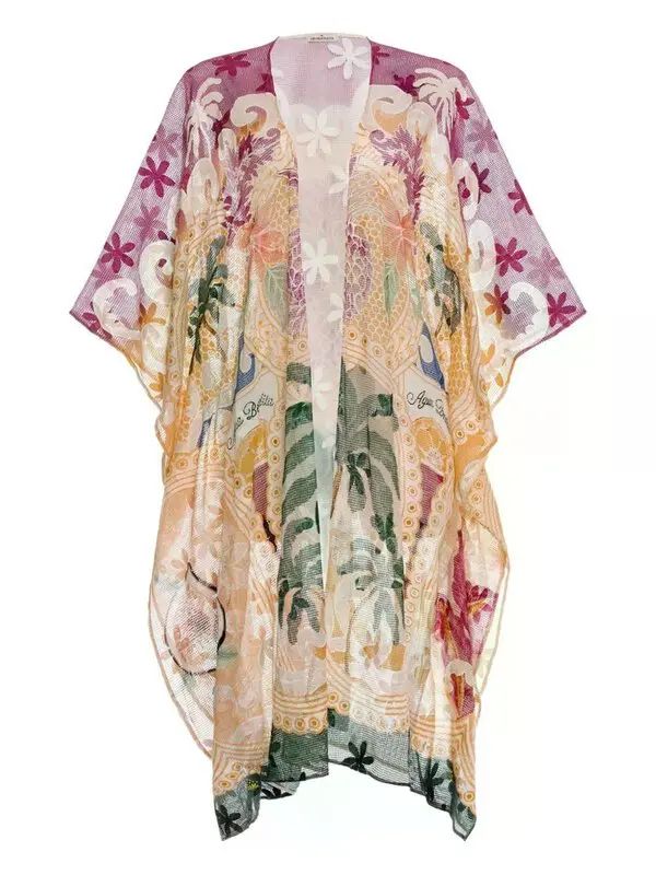 Agua Bendita Floral-print Beach Cover-up - Yellow