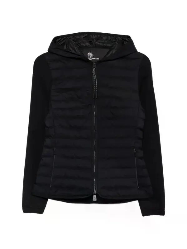 Moncler Hooded Zip-up Cardigan - Black
