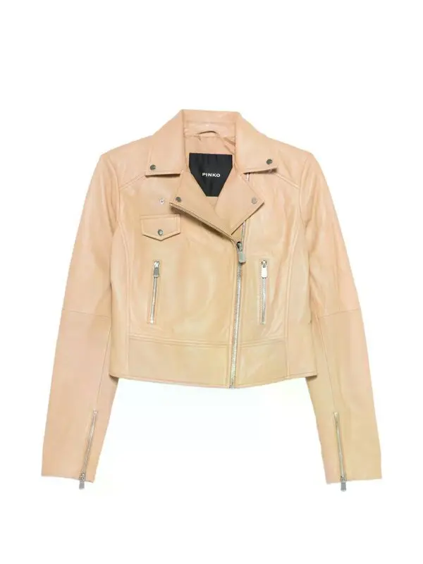 Pinko Zip-up Leather Jacket
