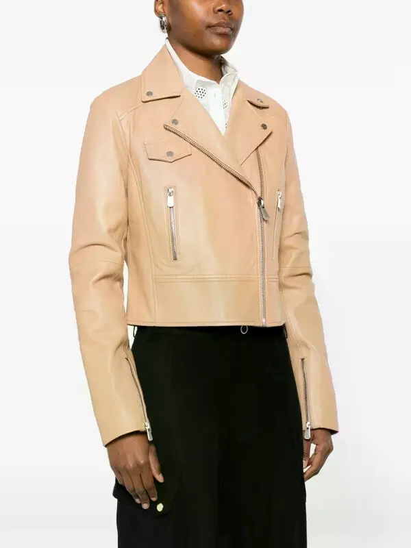 Pinko Zip-up Leather Jacket