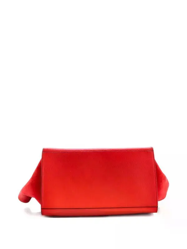 Celine Trapeze Leather Satchel - Red