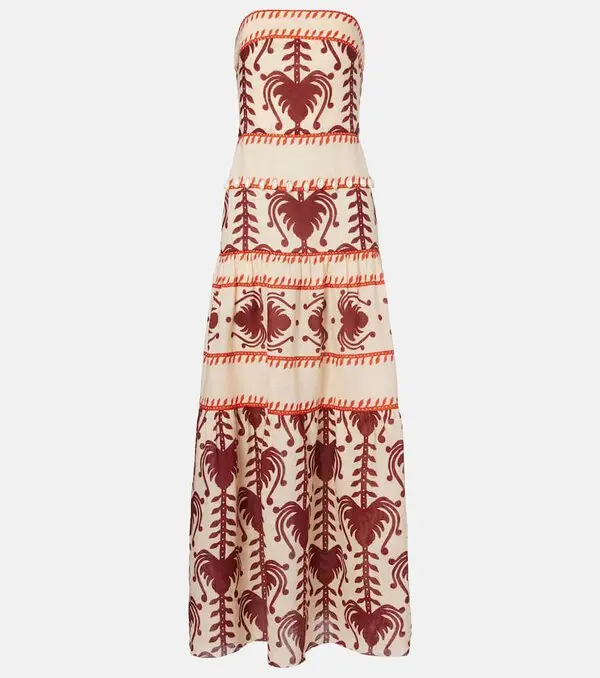 Johanna Ortiz Printed Linen Maxi Dress - Multicoloured