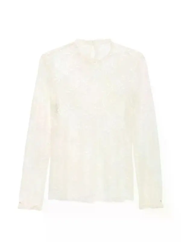 Alberta Ferretti Lace Floral Blouse