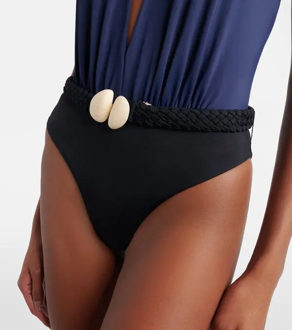 Johanna Ortiz Halterneck Belted Swimsuit