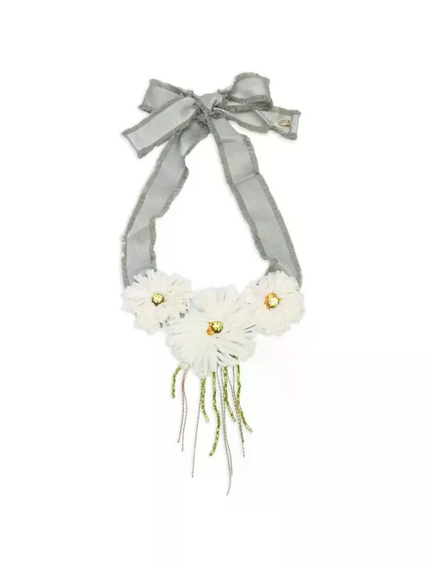 Red Valentino Flower-motif Necklace - Grey