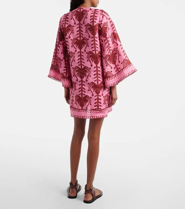 Johanna Ortiz Printed Linen Tunic - Pink