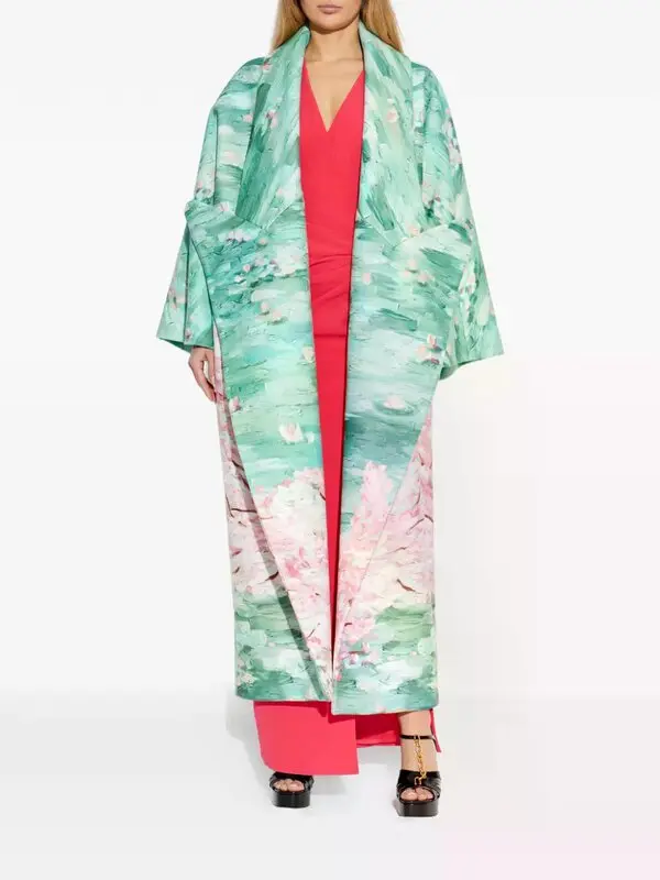 Balmain Floral-print Oversized Coat