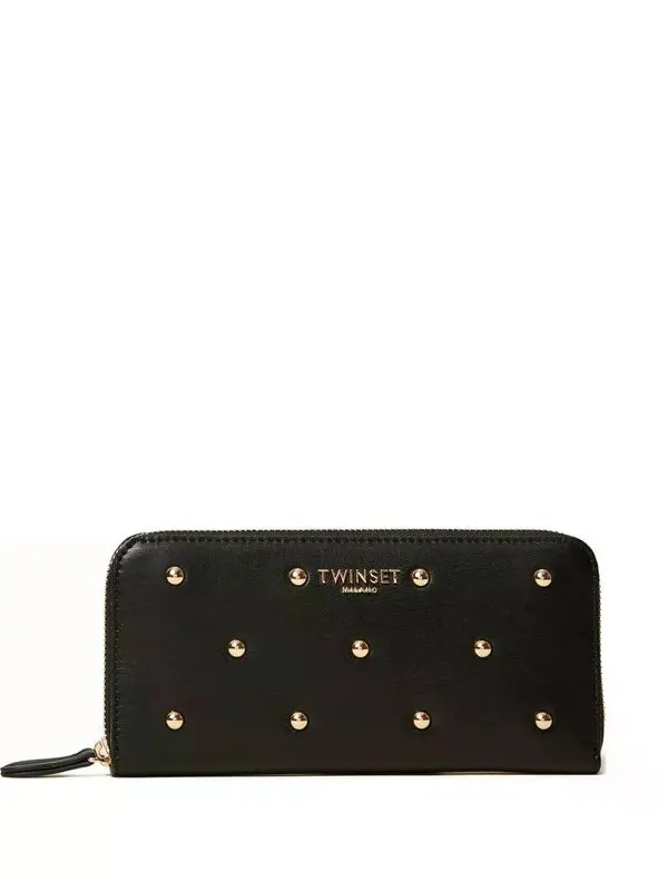 TWINSET Studded Zip Wallet - Black