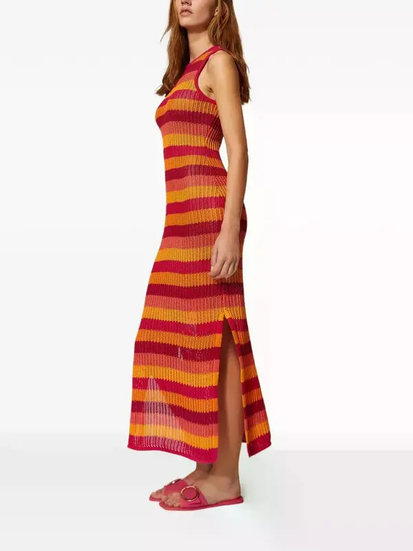 TWINSET Striped Knit Midi Dress