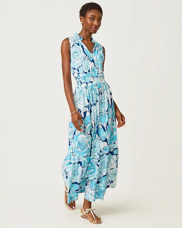LILLY PULITZER Amiria Maxi Dress - Capri Blue Rosanna