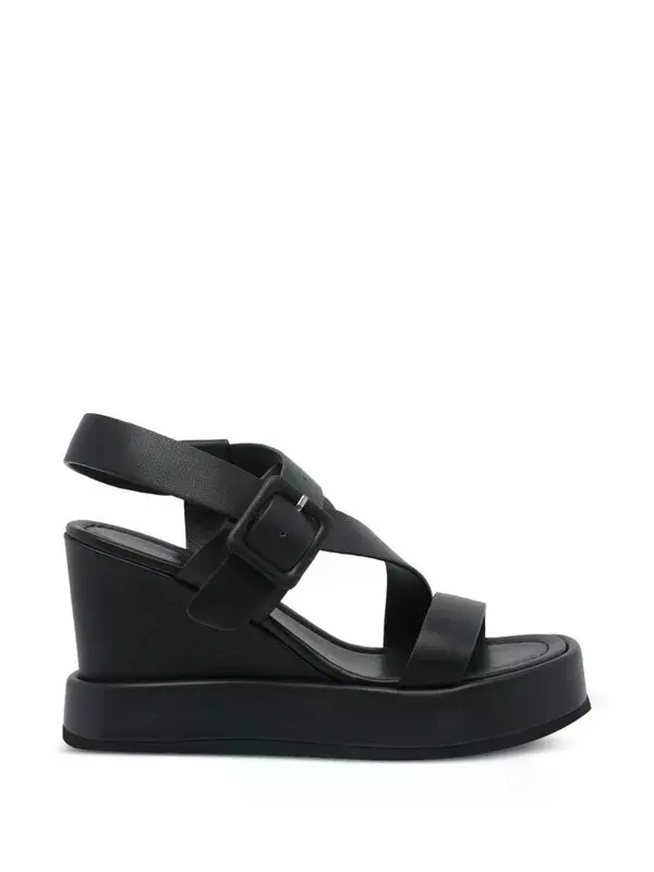 PALOMA BARCELO Buckle-closure Leather Wedge Sandals