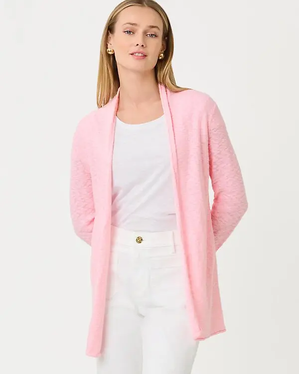 LILLY PULITZER Faretta Long Length Cardigan - Pink Muse