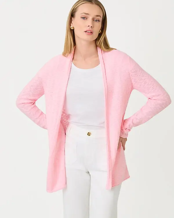 LILLY PULITZER Faretta Long Length Cardigan - Pink Muse