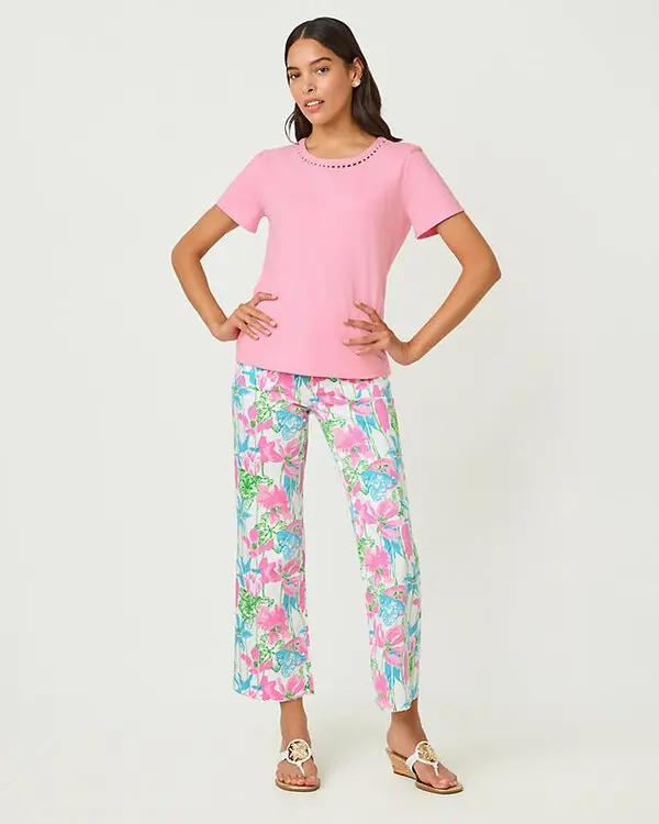 Lilly Pulitzer® Knit Top With Pearl Trim - Conch Shell Pink