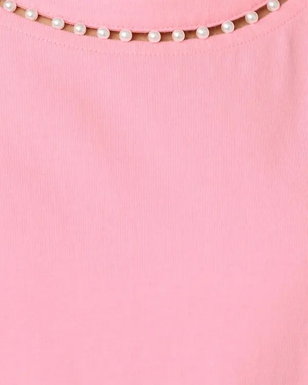 Lilly Pulitzer® Knit Top With Pearl Trim - Conch Shell Pink