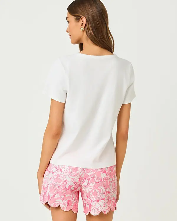 LILLY PULITZER Knit Top With Pearl Trim - Resort White